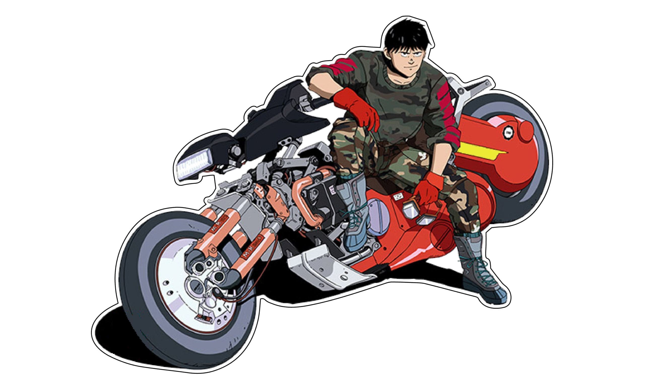 Akira Kaneda Biker On Futuristic Motorcycle vinyl sticker printed vinyl ...