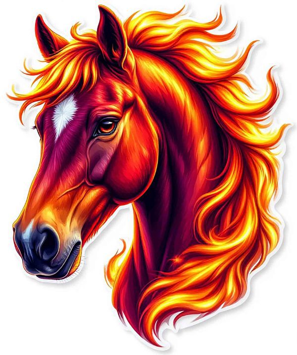 Fire Horse Logo vinyl sticker /printed decal /label /autocollant poster