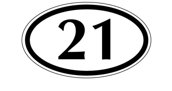 Numbers 1 To 21 21 vinyl sticker printed vinyl decal - AG Design
