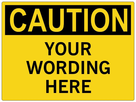 Personalized CAUTION Warning vinyl sticker printed vinyl decal - AG Design